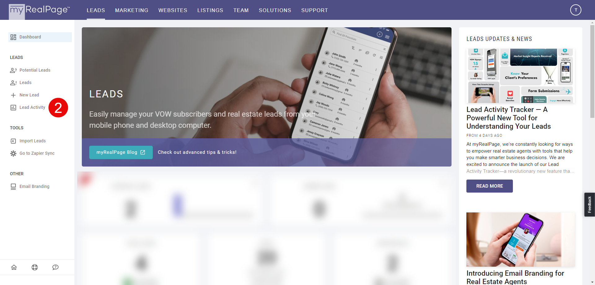How to view the Lead Activity Tracker